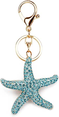 TOPASION Lucky Starfish Colorful Opal Rhinestone Plating Women Car/Bag ...