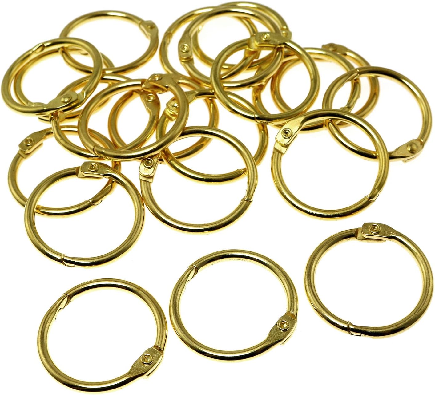 Amazon.com : 1-inch Book Ring DZS ELEC 30PCS 25mm Golden Metal Loose ...