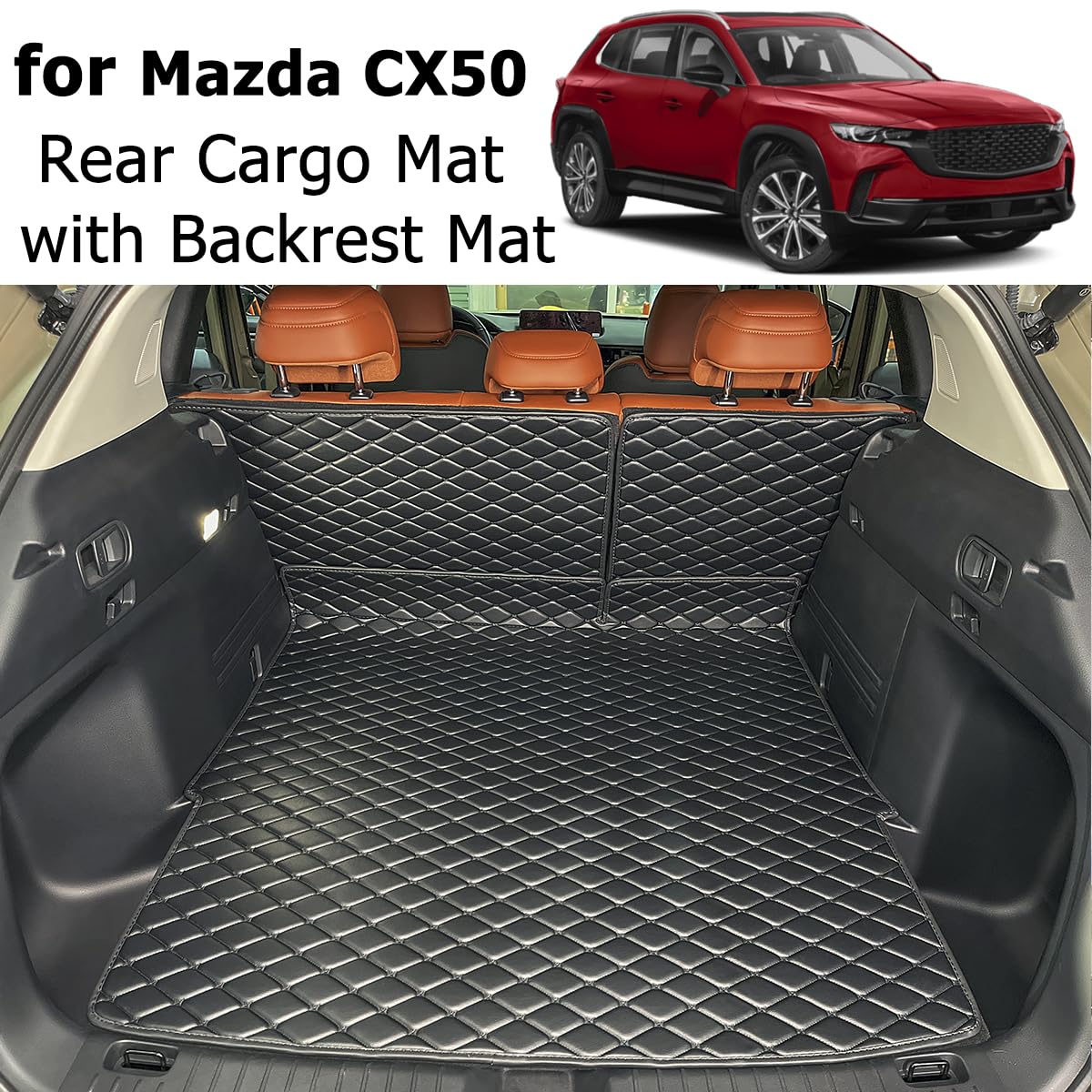 7DEEKEI for 2023 Mazda CX-50 CX50 Trunk Mat and Rear Backrest Mat Cargo ...