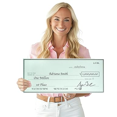 Amazon.com: Giant Check (23.5 x 12.5 inches - Medium Size) - Large Fake ...