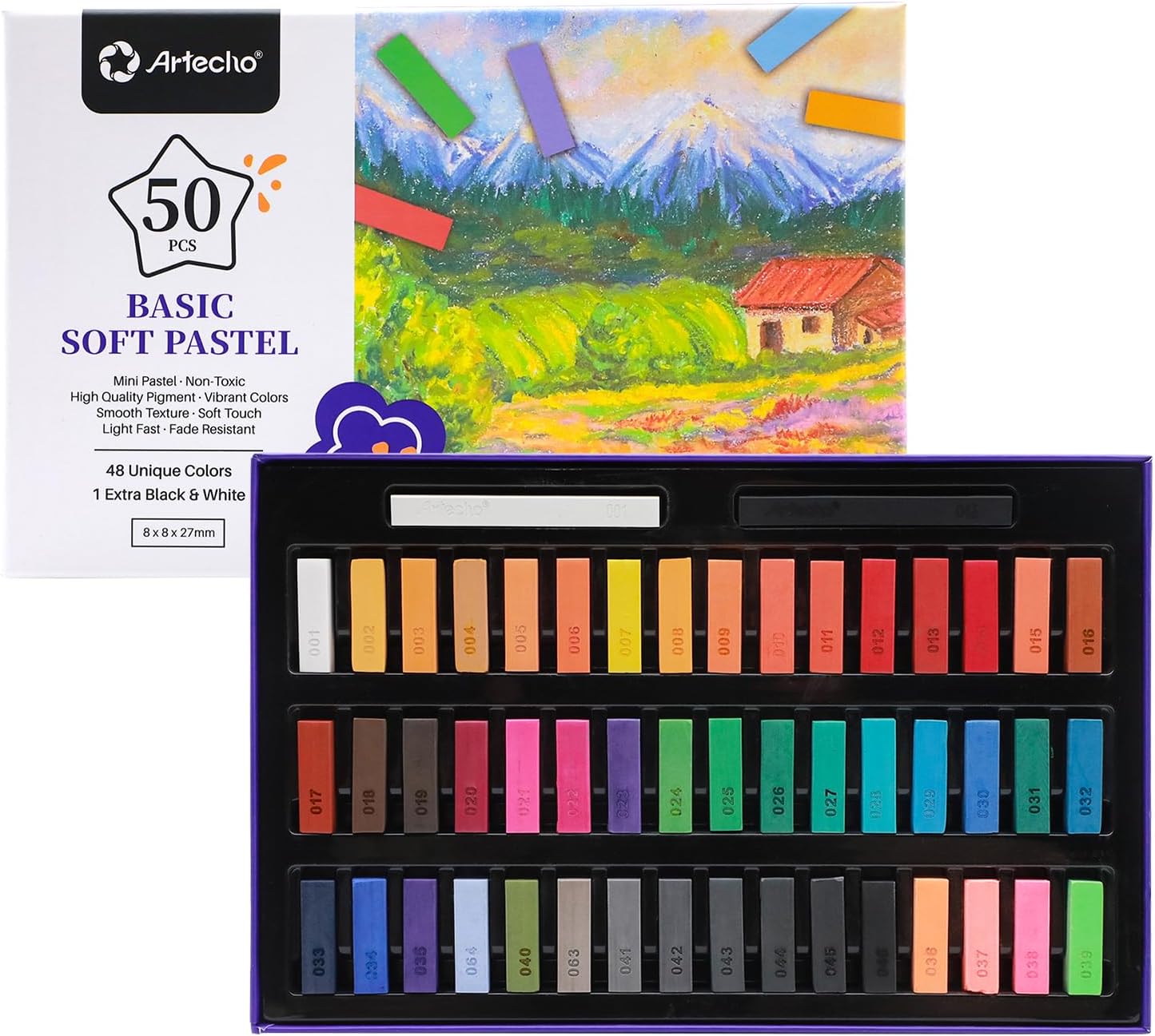 Amazon.com: MUNGYO Soft Pastel Set – 48 Colors | Square Pastels for ...