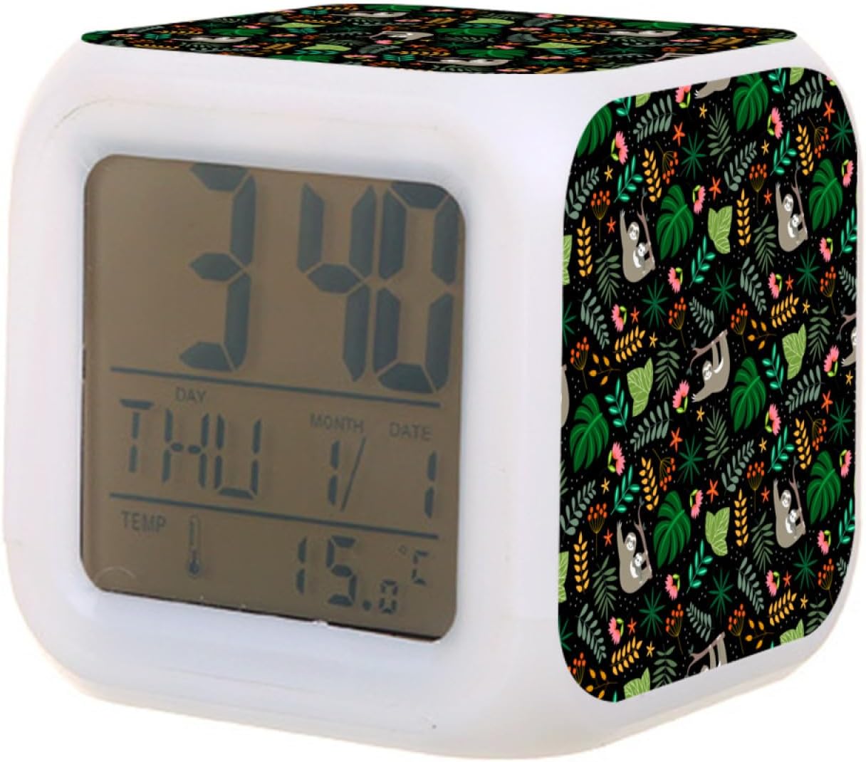 Amazon.com: Digital Alarm Clock,Cute Cartoon Sloth 7 Color Change LED ...