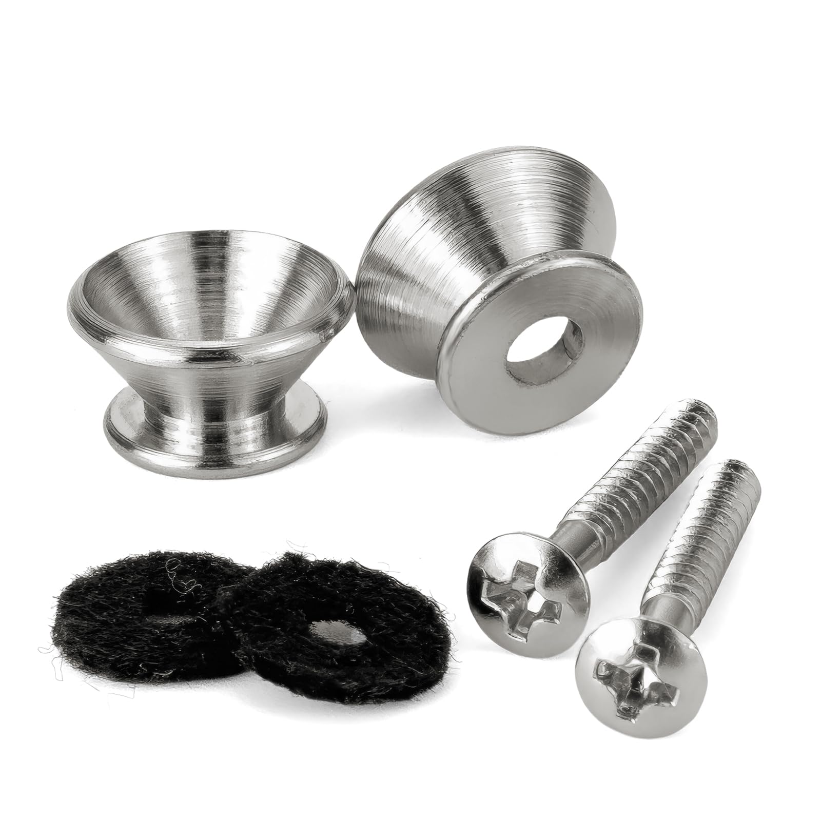 Snapklik.com : Guitar Strap Buttons Pins Metal End Chrome