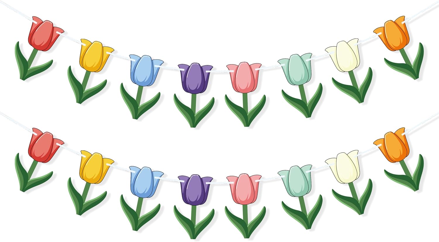 Amazon.com: VILIFEVER Tulip Banner Spring Party Decorations Spring ...