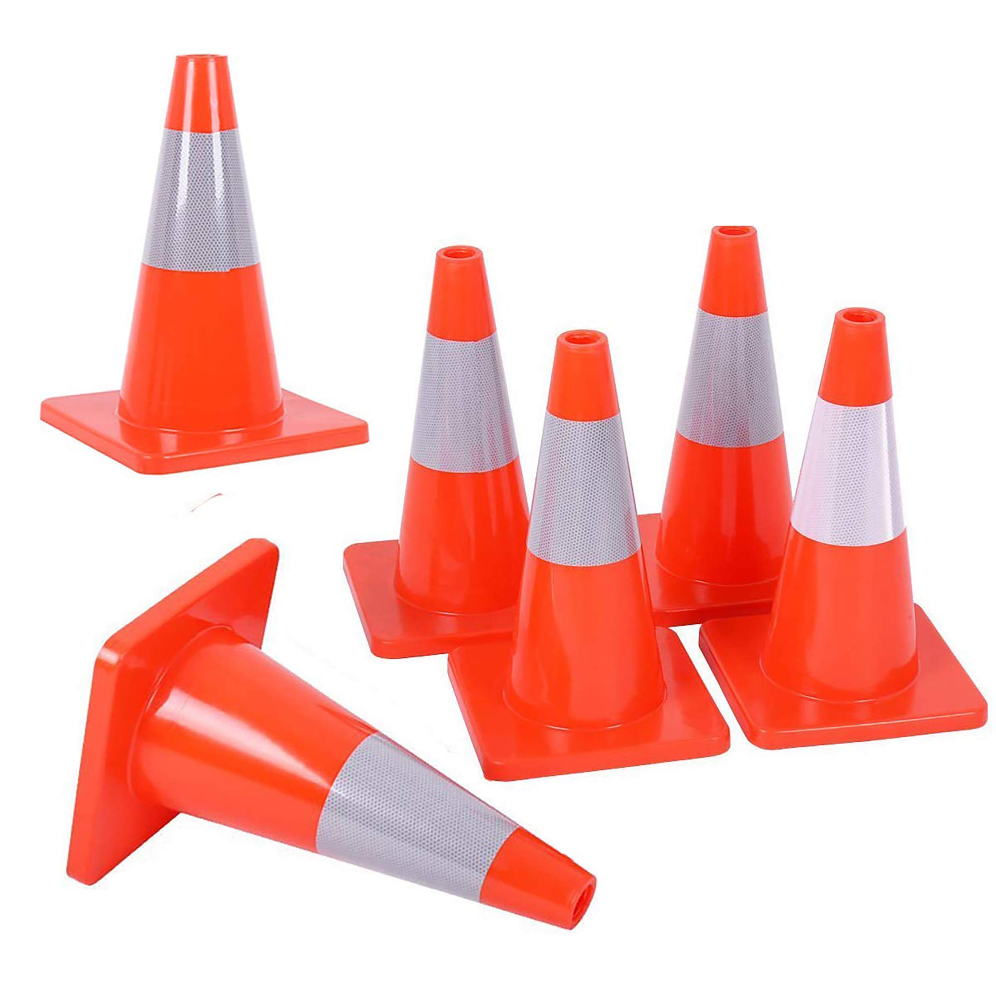 Snapklik.com : Reliancer 18PCS 18" Traffic Cones PVC Safety Road ...