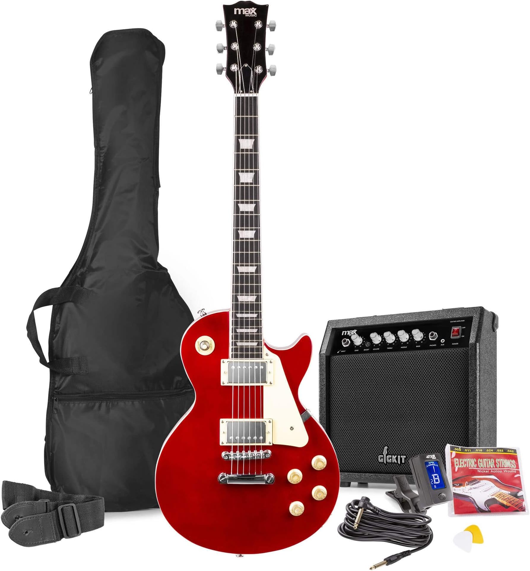 Max GigKit Beginner Electric Guitar Package with Amplifier, Tuner ...