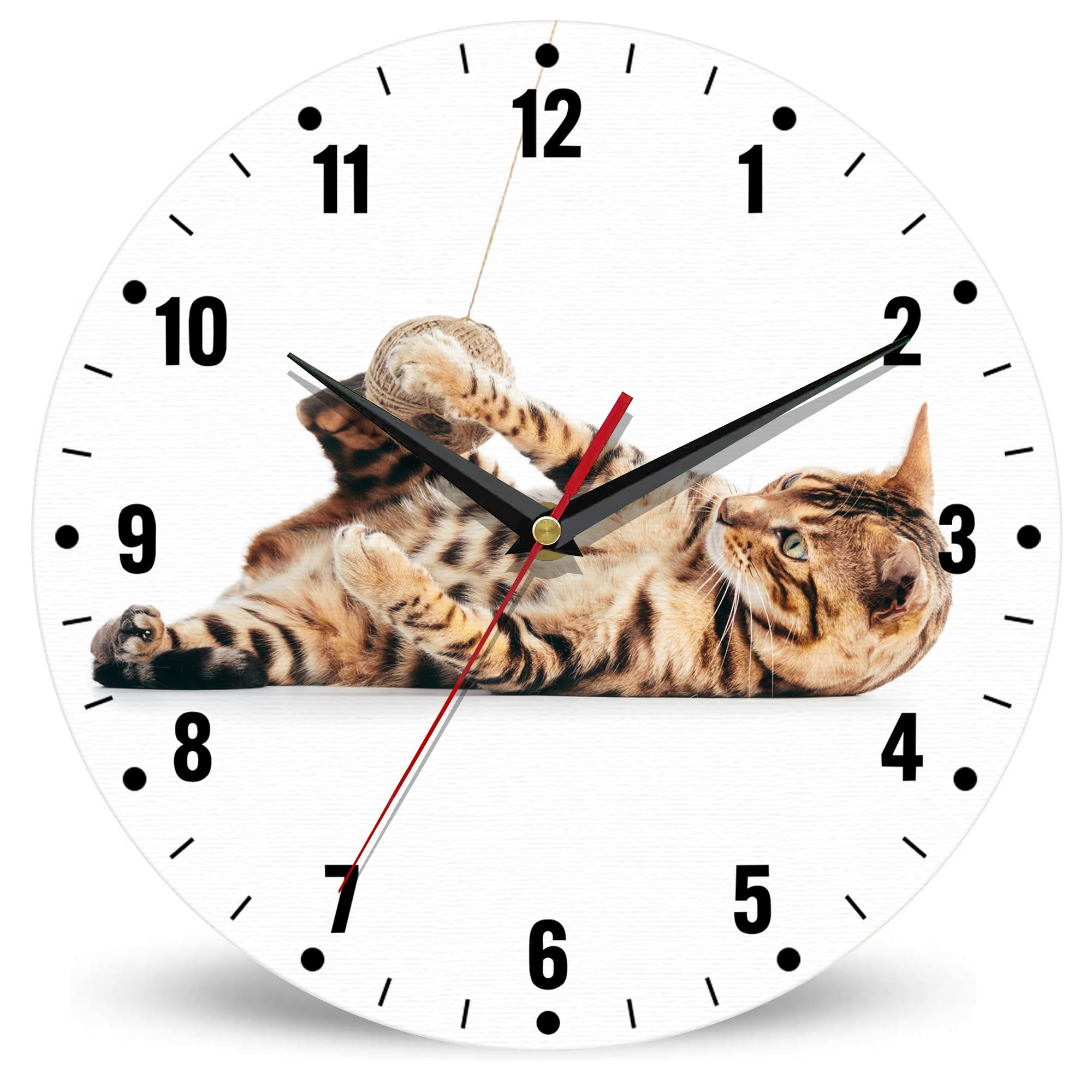Amazon.com: SPUNKER Clocks for Living Room,Funny Cats 10 Inch Wall ...