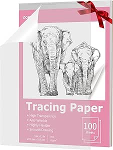 Amazon.com: Tracing Paper 9x12 inch, 100 Sheets Transparent Vellum ...