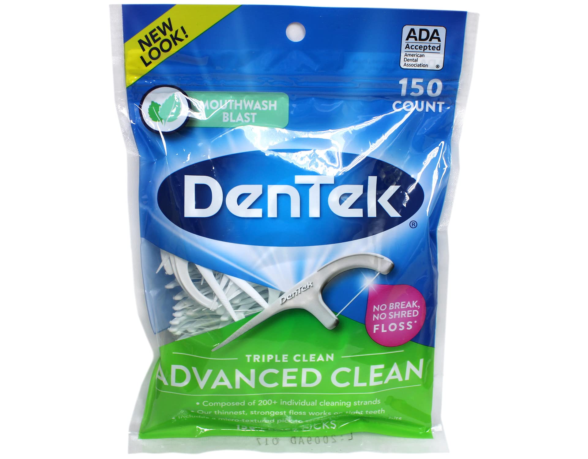 DenTek Floss Picks, Fresh Mint - 150 Count (Pack of 1)