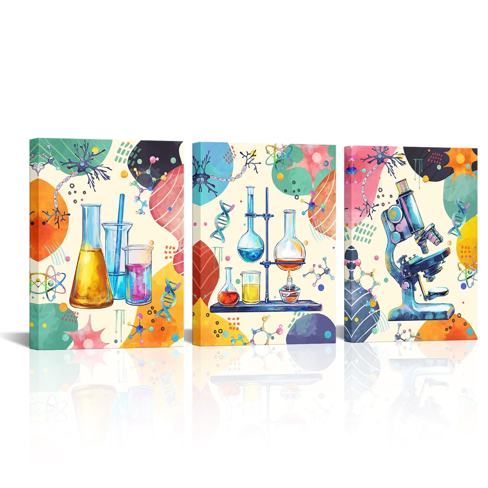 Amazon.com: Biuteawal 3 Piece Chemistry Wall Art Science Explore ...