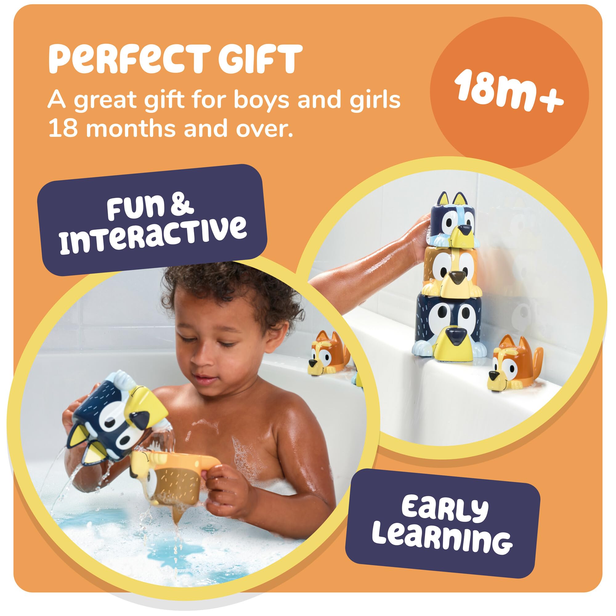 Snapklik.com : Toomies Bluey Bath Toys - Blueys Family Pourers - Water ...