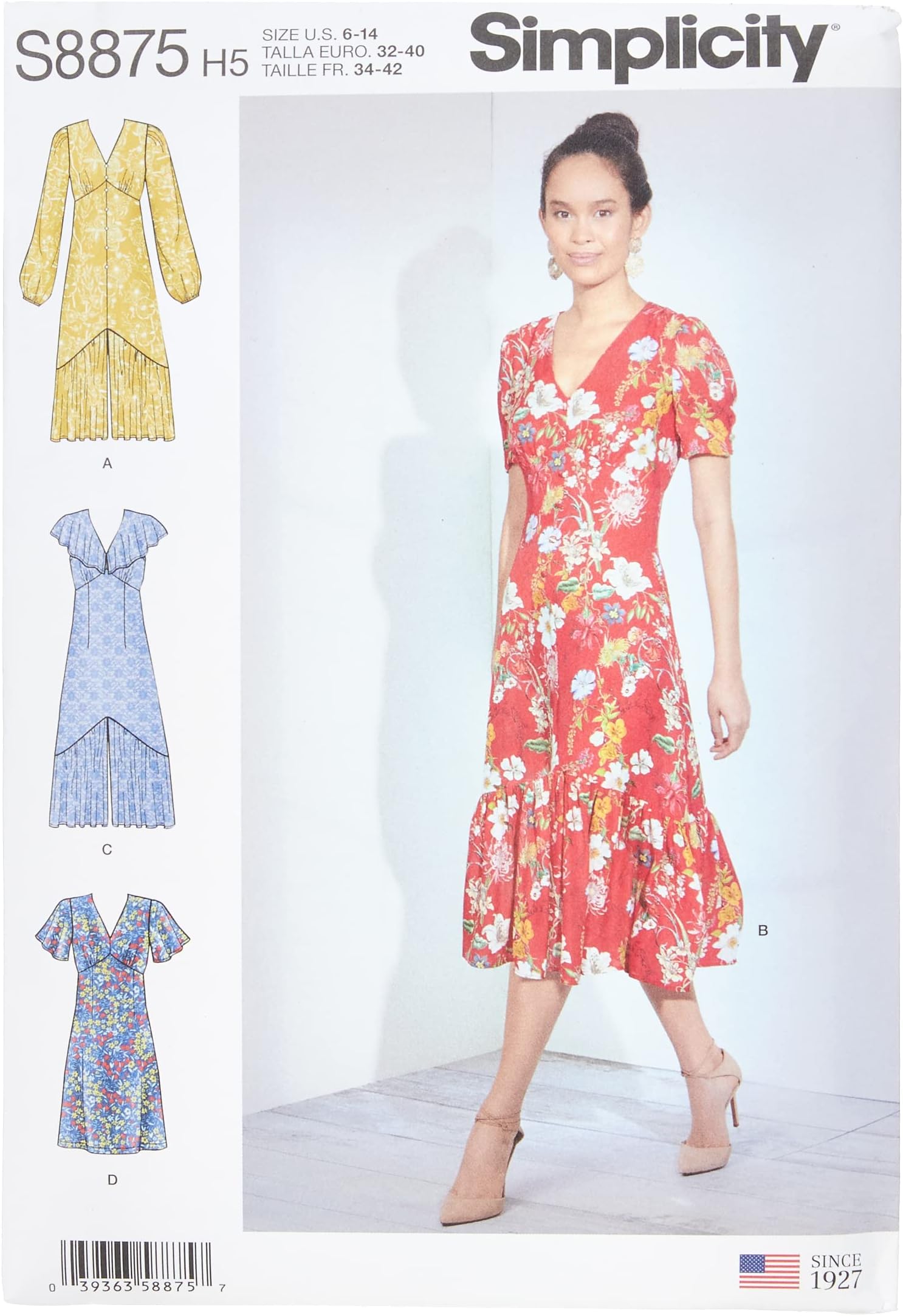 New Look Sewing Pattern 6567: Misses Dresses, Size A, Cotton, White, A ...
