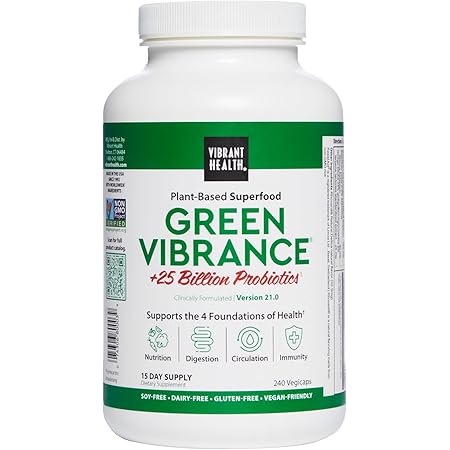 Amazon.com: Vibrant Health, Green Vibrance, Vegan Superfood Powder, 60 ...