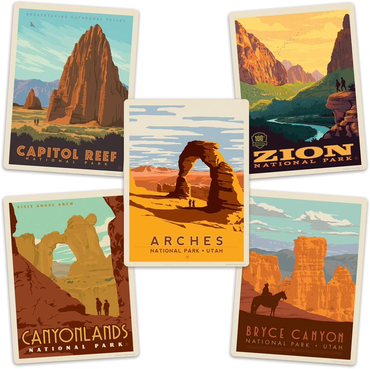 Amazon.com: Retro Planet.com - Utah National Parks Vinyl Sticker Set ...