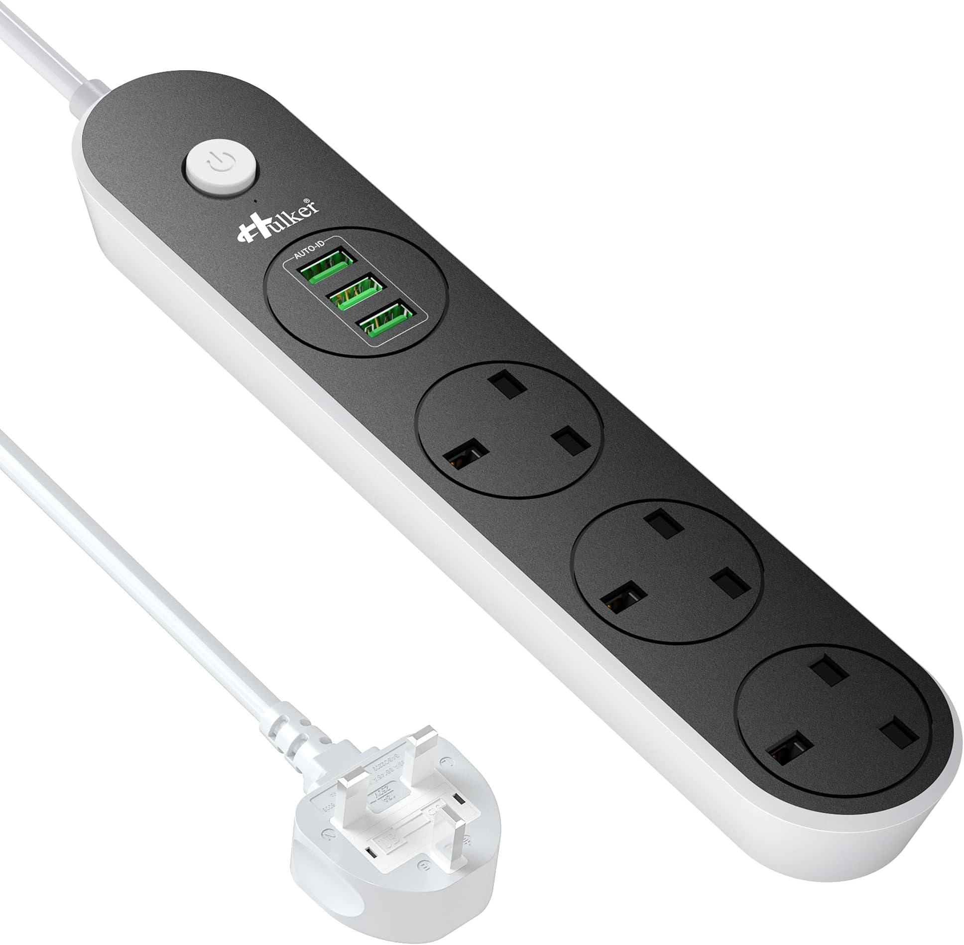 Pro Elec PEL01266 2-Gang Mains Extension Lead with USB, 2m, White ...