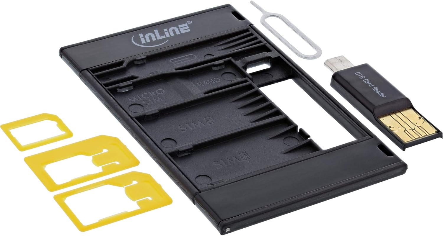 InLine® 35091 SIM Box, SIM Card Adapter and Accessory Box with OTG Card ...
