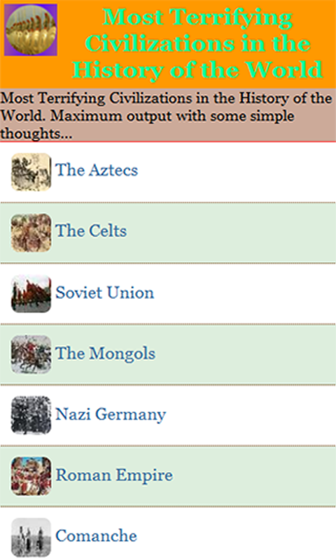 Most Terrifying Civilizations in the History of the World - App on the ...