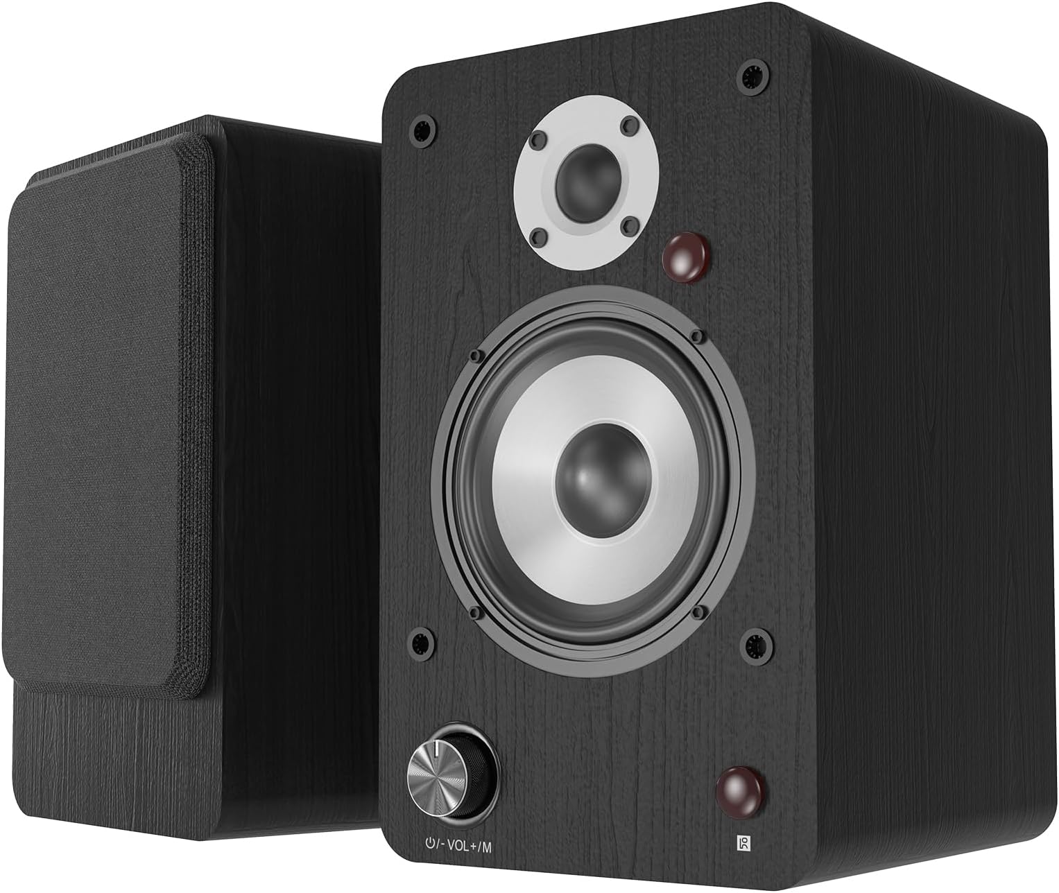 Powered Bluetooth Bookshelf Speakers - 100W Carbon Fiber Unit ...