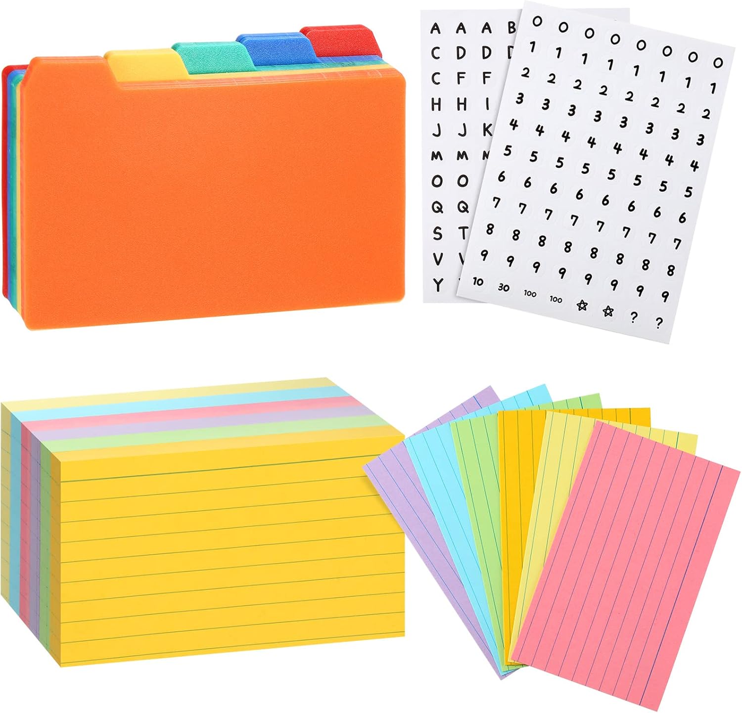 Amazon.com : 352 Pcs Index Card Guide Set Index Card Dividers Self ...