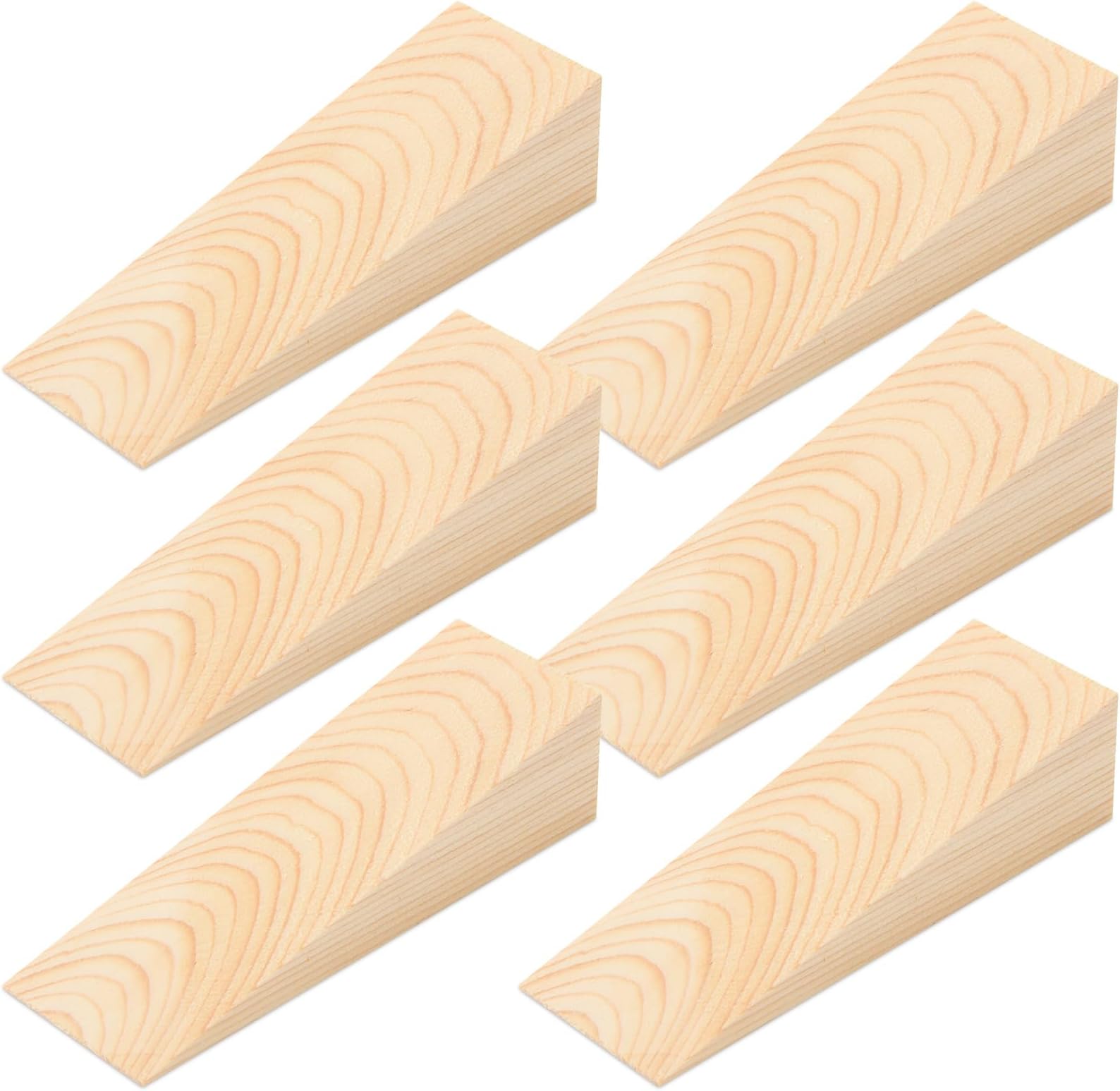 Amazon.com: Large Wooden Door Stop Stopper Wedge, 6 Pack Soild Wood Non ...