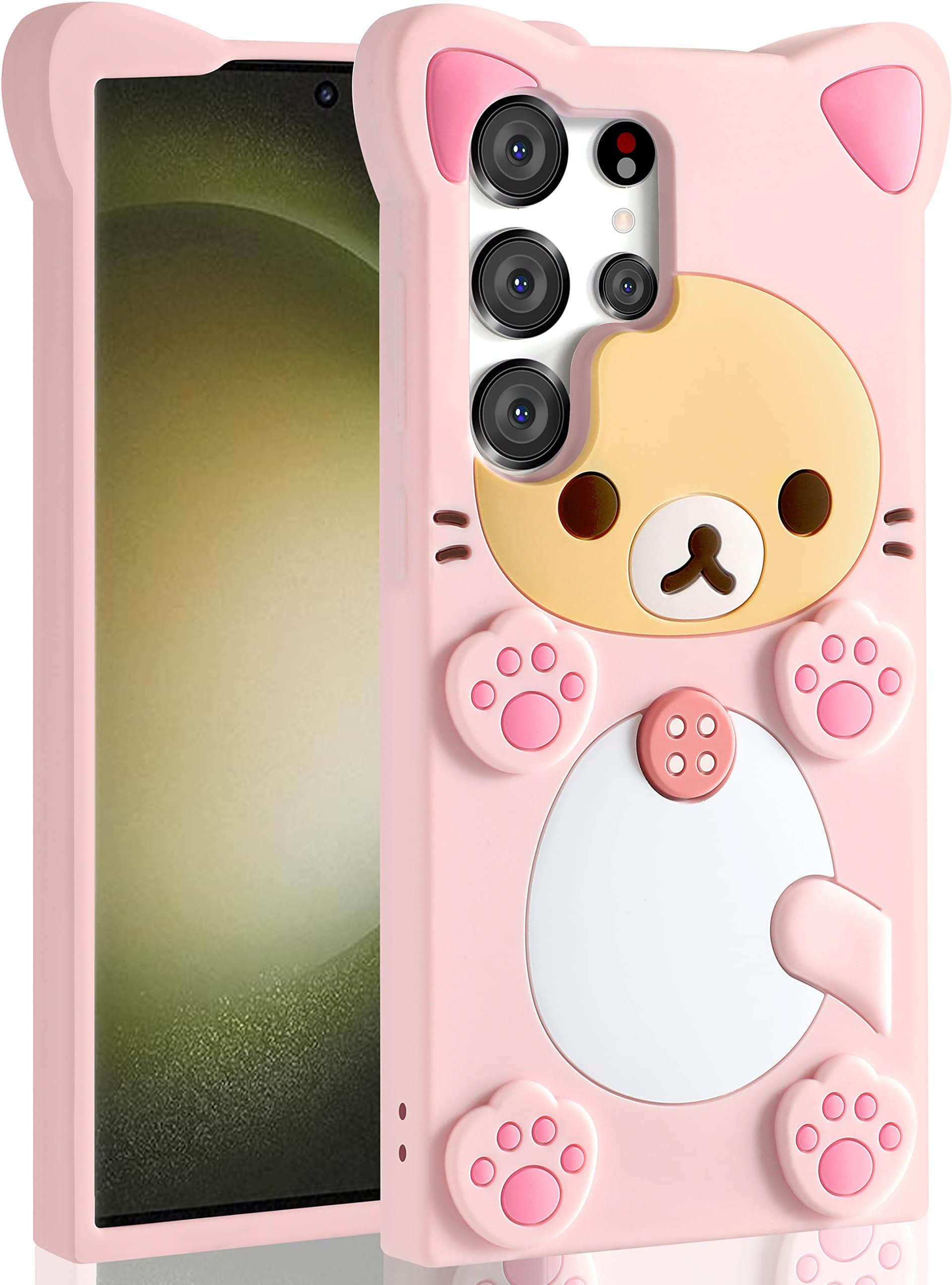 Amazon.com: STSNano Kawaii 3D Cartoon Bear Case for Samsung Galaxy S23 ...