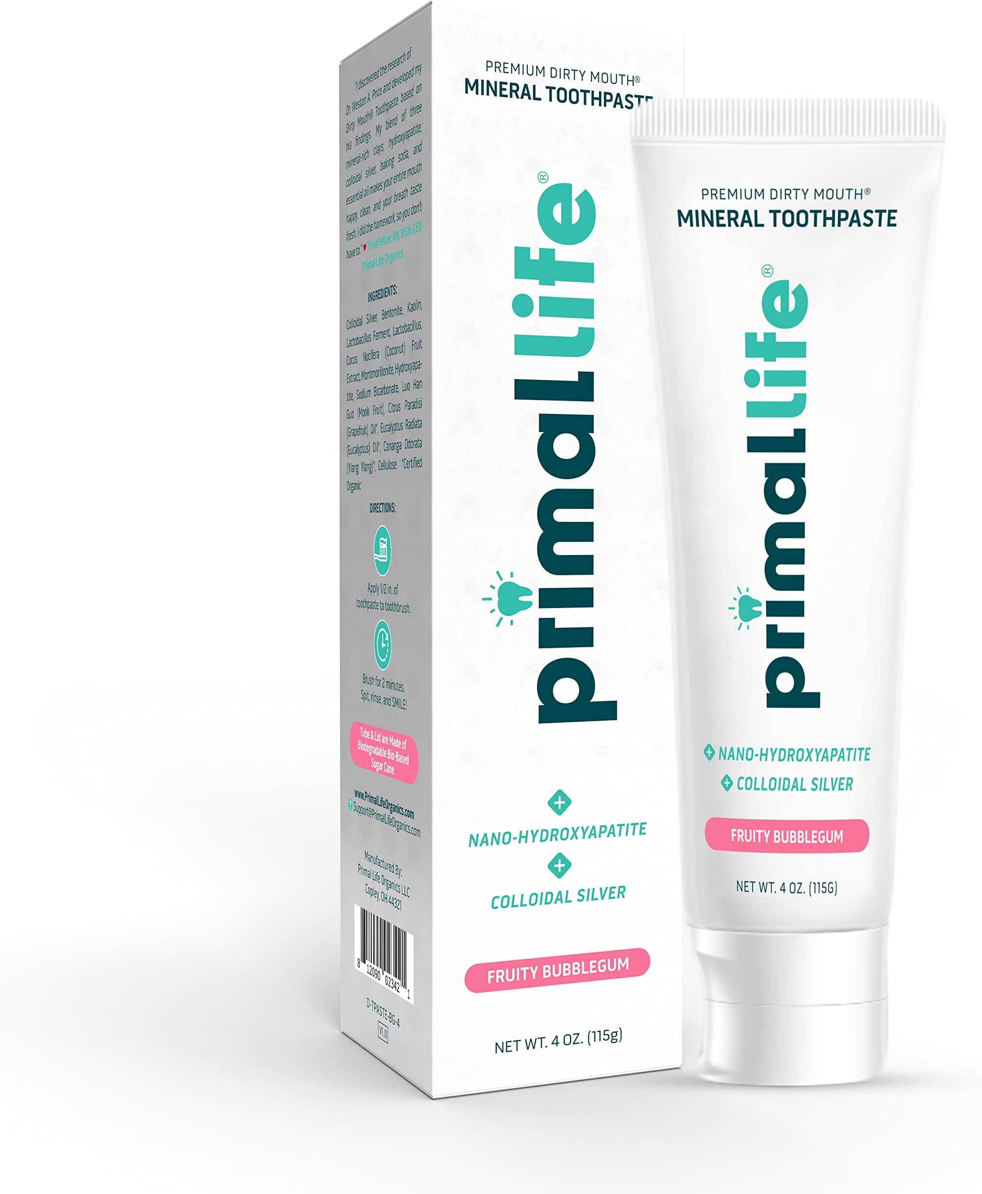 Amazon.com: Primal Life Organics Premium Dirty Mouth Mineral Toothpaste ...