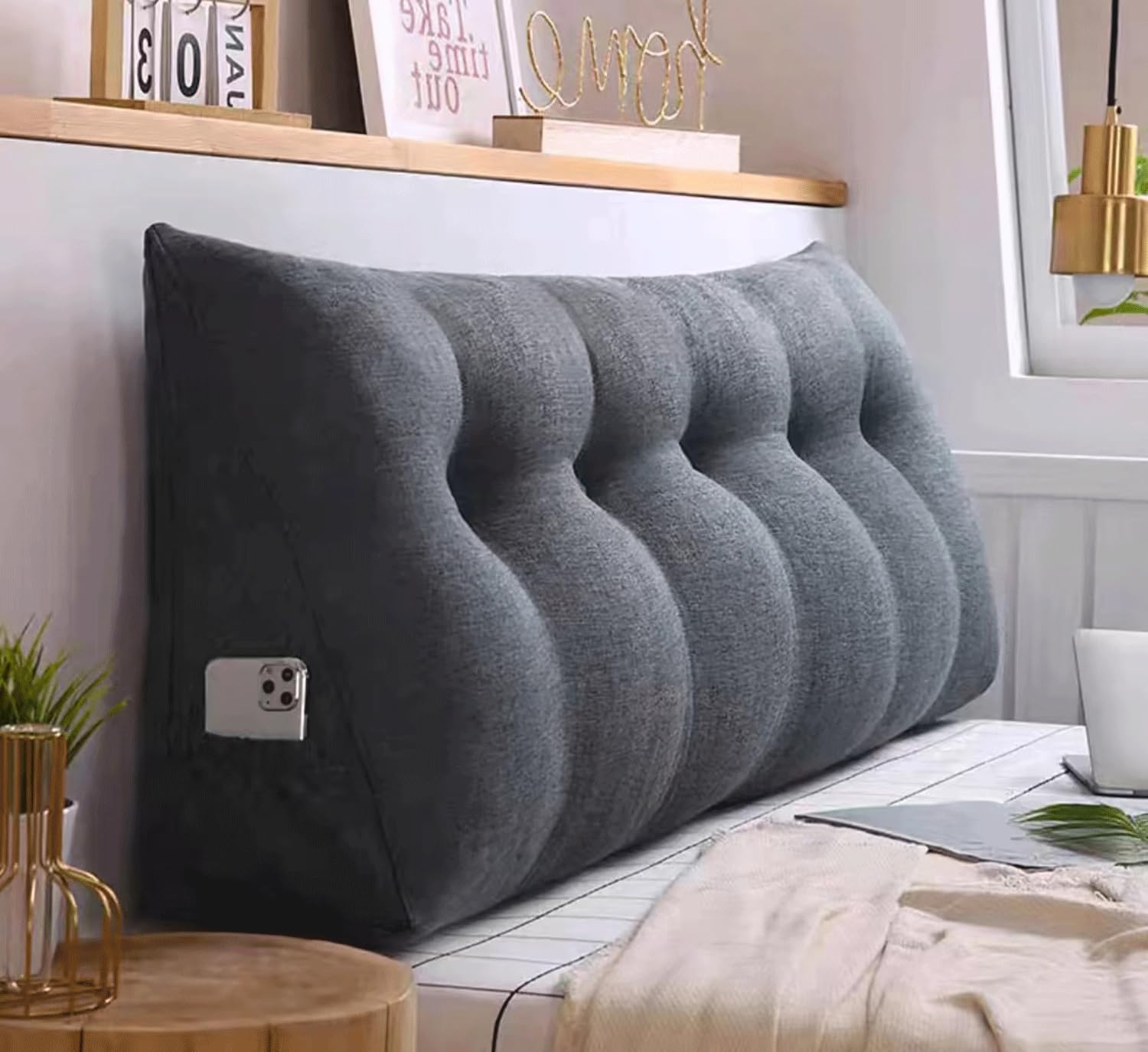 Amazon.com: MGEMJMJ Cotton Linen Triangle Headboard Cushions ...