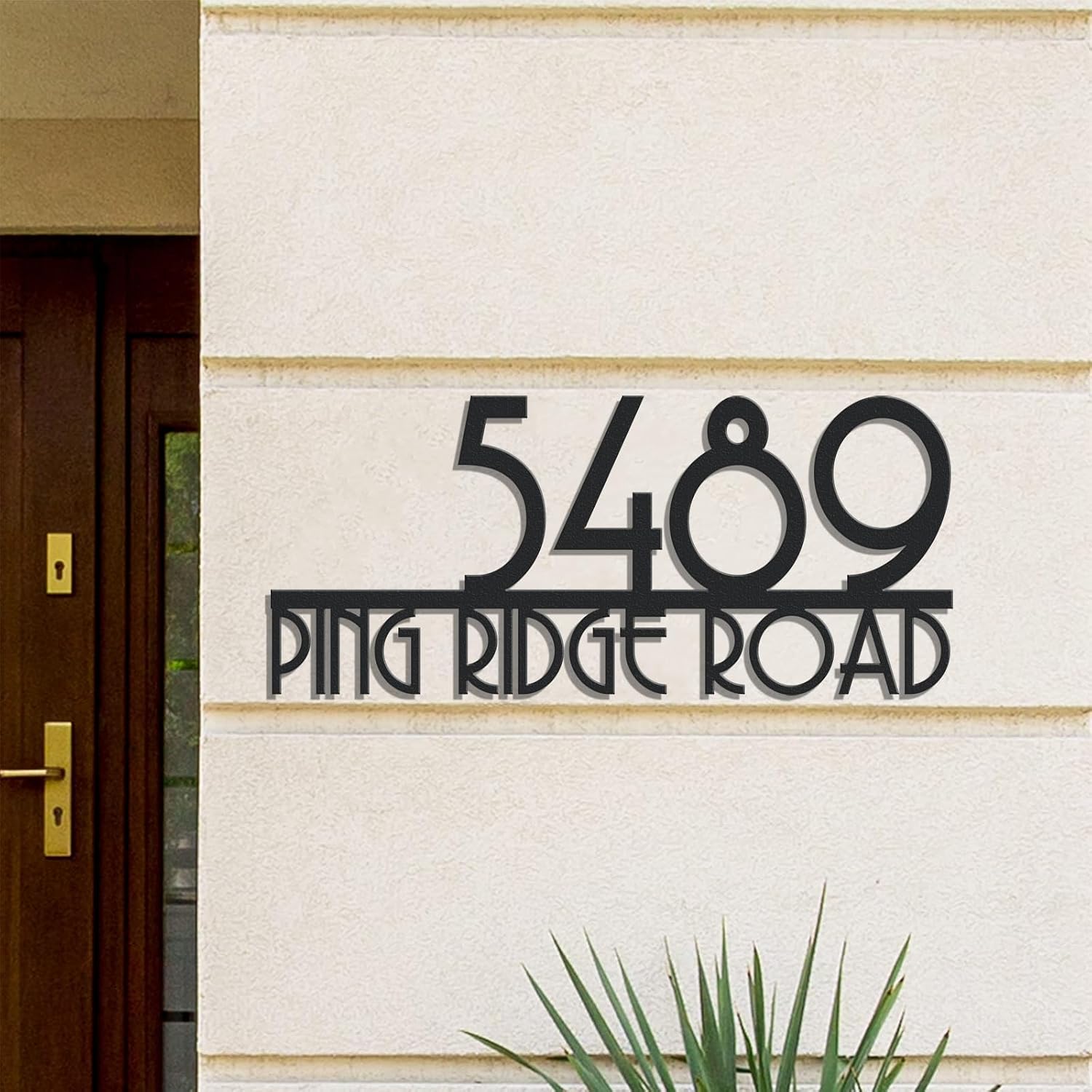 Amazon.com: Personalized Metal House Number Sign for Outside Modern ...