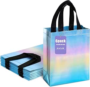Amazon.com: Shindel 6PCS Gift Bags with Handles, 8"x4"x10" Non-woven ...