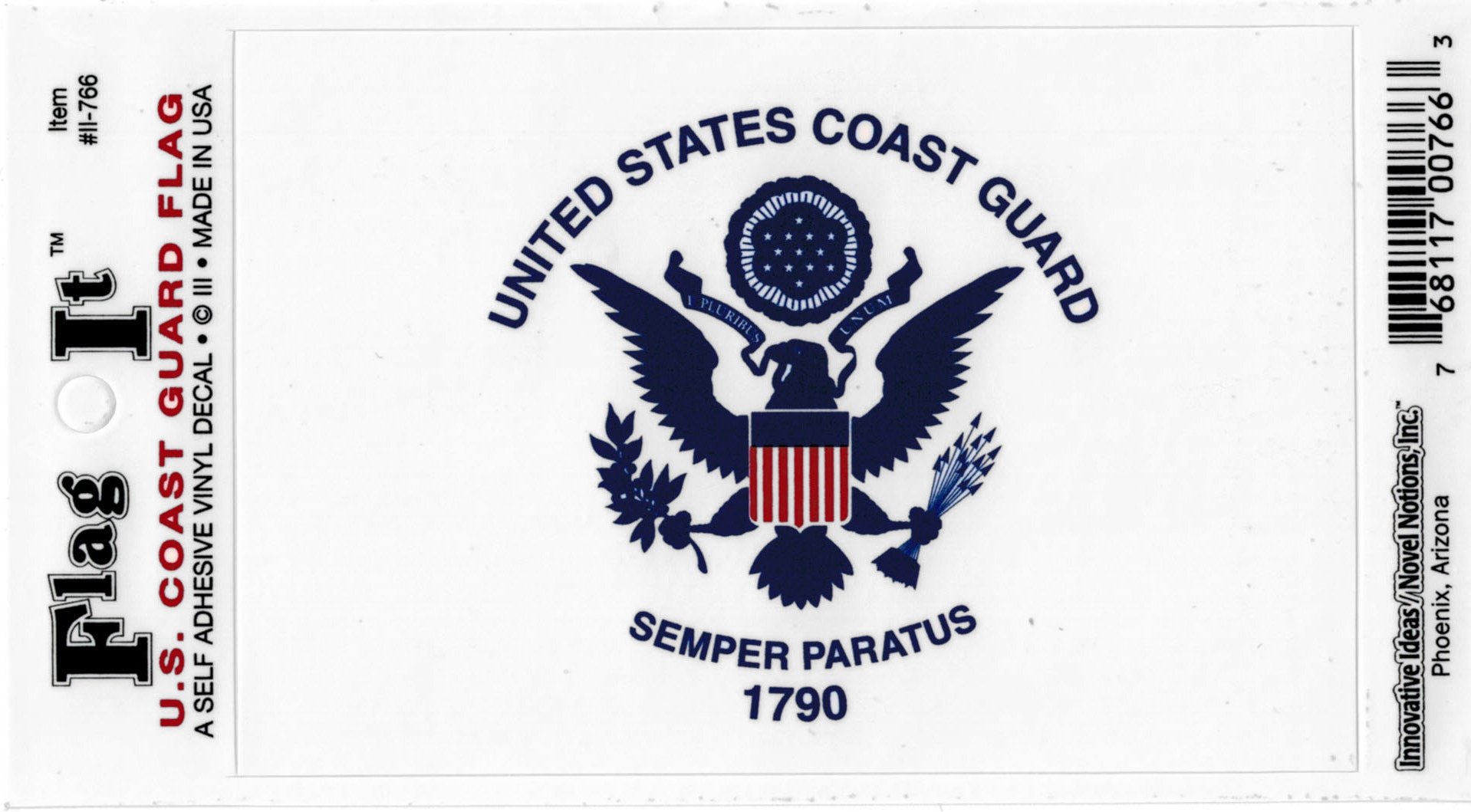 Amazon.com: U.S. Coast Guard Semper Paratus 1790 Flag Car Decal Sticker ...