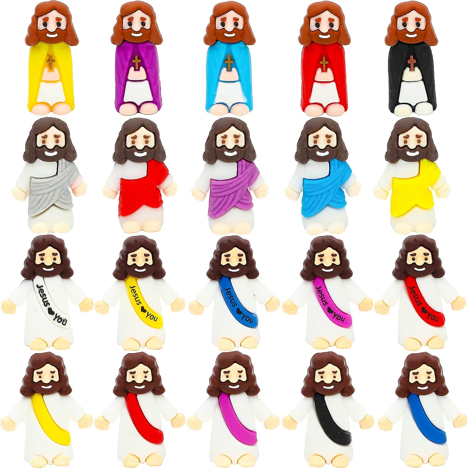 Amazon.com: ONEST 20 Pieces Mini Jesus Figurines Little Jesus Figures ...