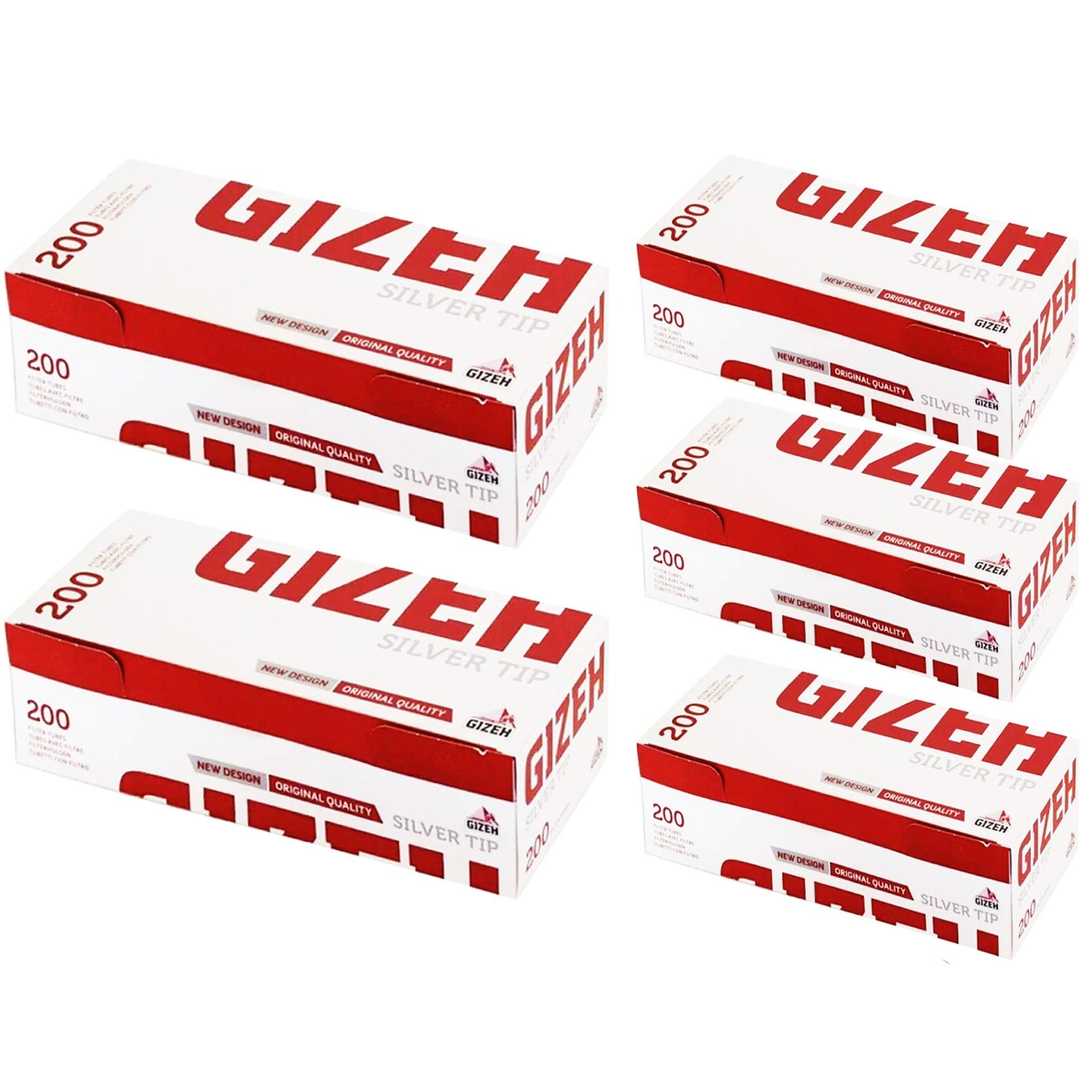 200-2000 x GIZEH Filter TUBES Silver Tips Paper Smoking Rolling Active ...