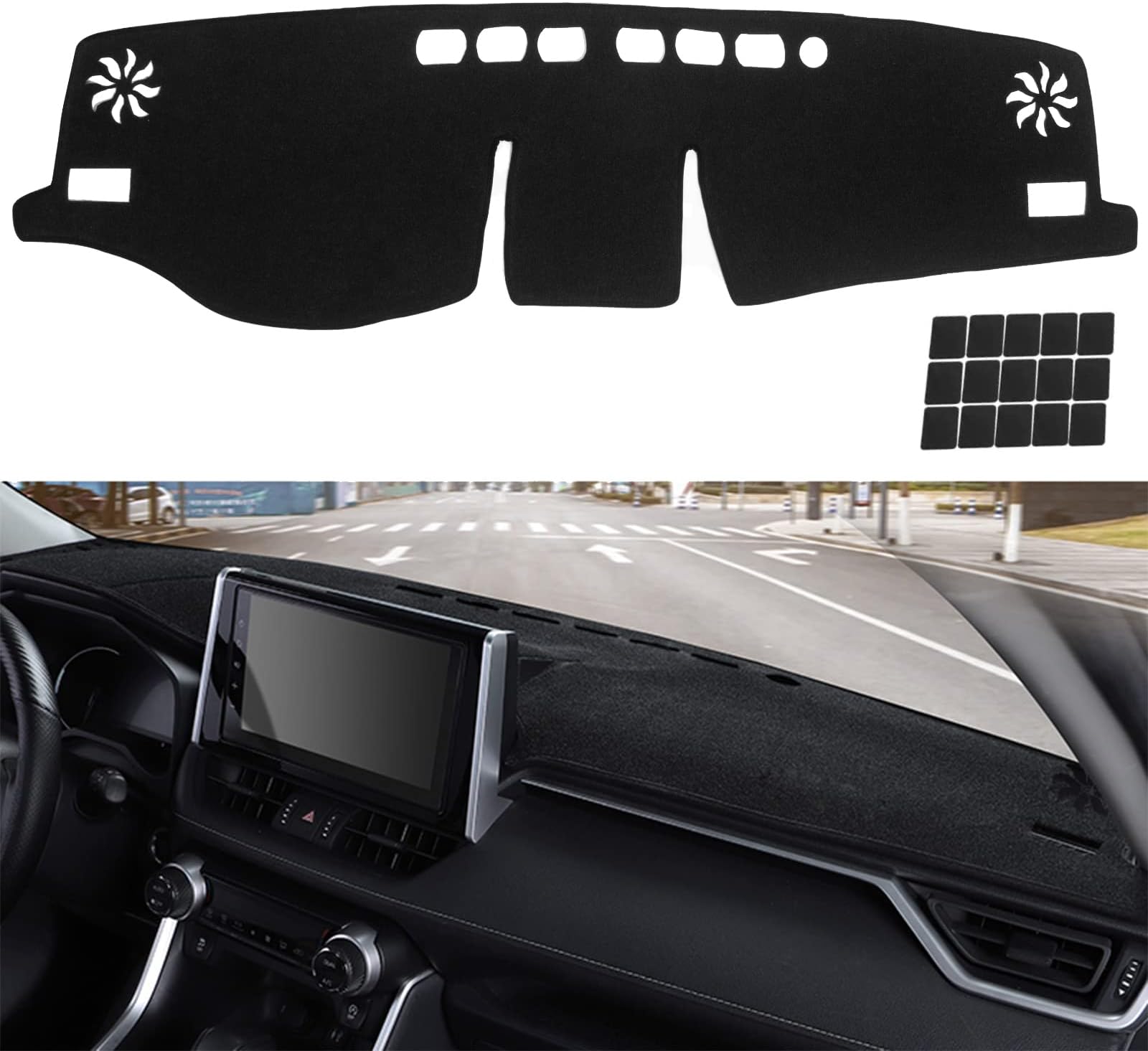 Amazon.com: AutofitPro Custom Fit Dashboard Black Center Console Cover ...