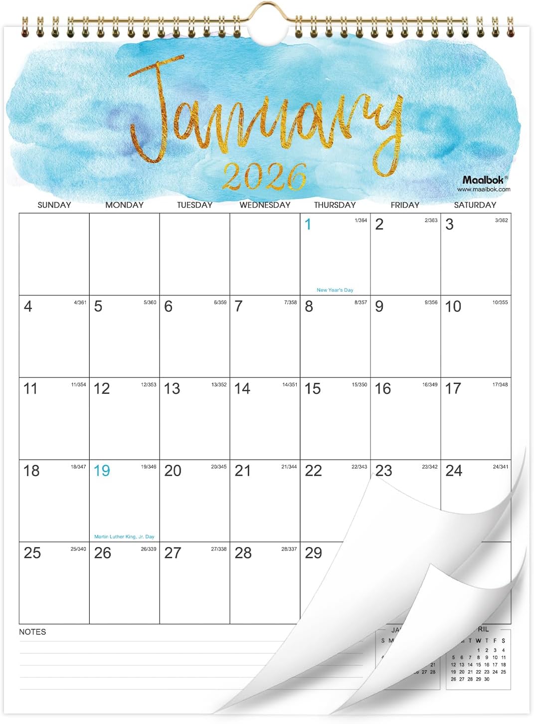 2026 Wall Calendar - Monthly Wall Calendar 2026 from Jan. 2026 - Dec ...
