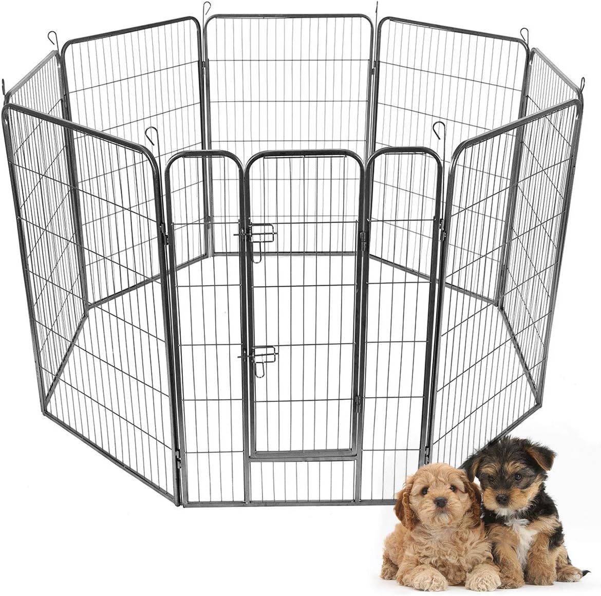 Giantex 48 inch Dog Fence with Door, 8 Panels Dog Playpen for Outside ...