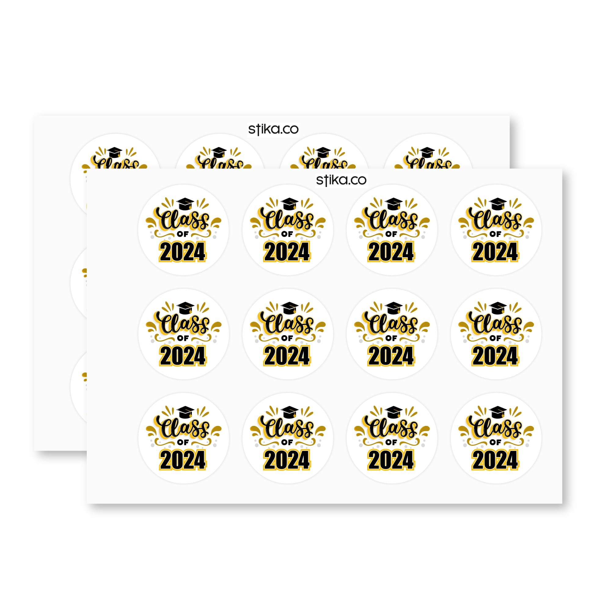 stika.co Pack of 24 Graduation 2024, Class of 2024 Paper Labels ...