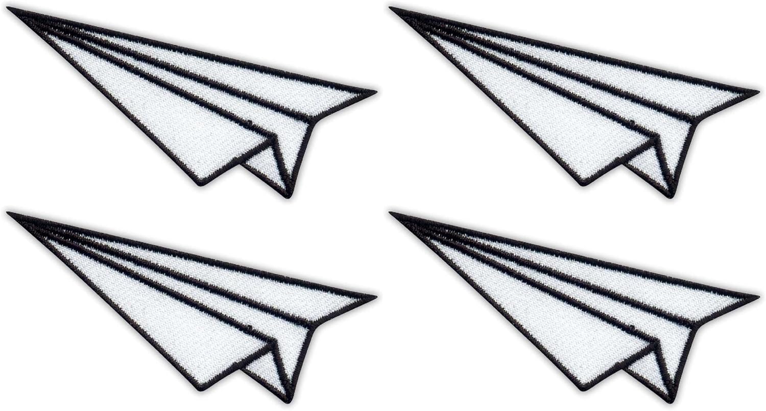 Amazon.com: Set of Four - Origami Airplane - Paper Plane - Iron-on/Heat ...