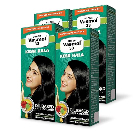 Buy Vasmol Super 33 Kesh Kala 75Ml - Pack Of 4 I Black Colour I Oil ...