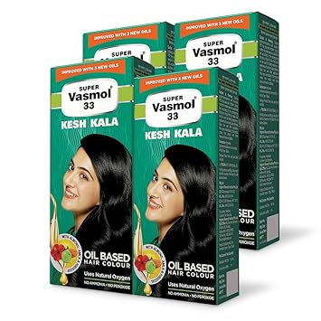 Buy Vasmol Super 33 Kesh Kala 75Ml - Pack Of 4 I Black Colour I Oil ...