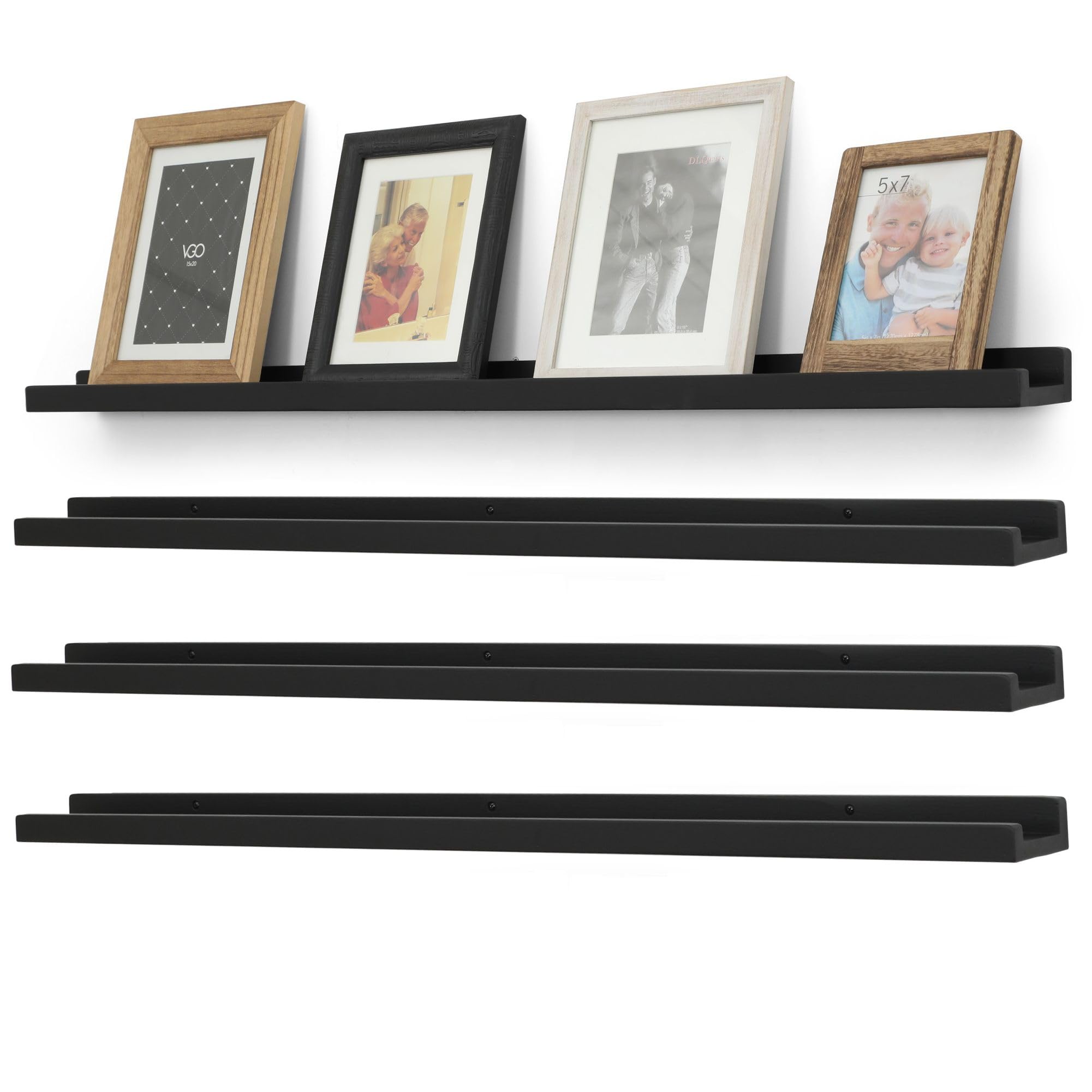 Amazon.com: Picture Shelves for Wall,Long Floating Ledge Set of 4 ...
