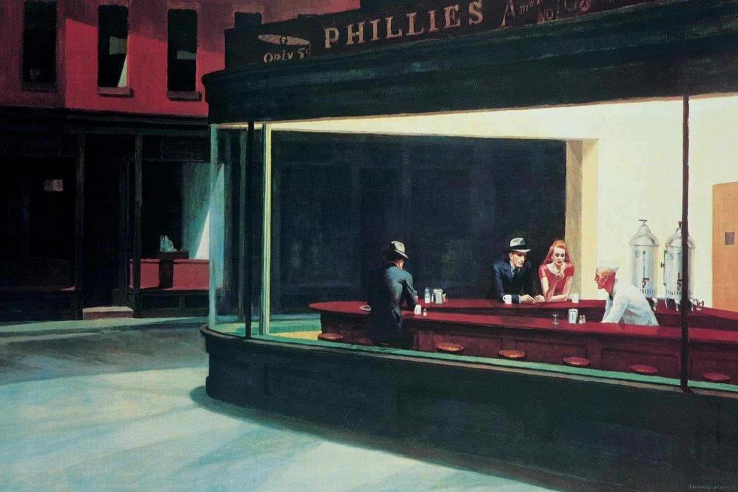 Amazon.com: Nighthawks 1942 by Edward Hopper 36x24 Museum Art Print ...