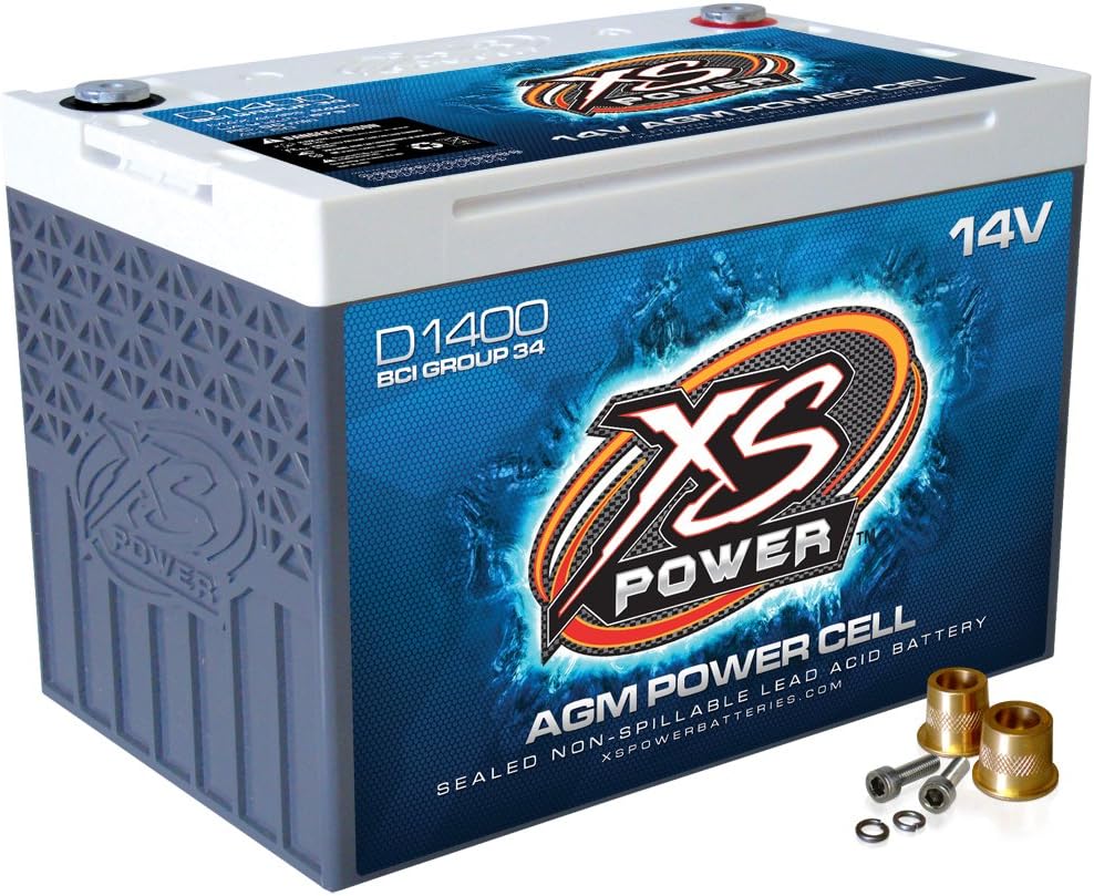 Xs Power D1400 14V 2,400 Amp Agm Battery With Terminal, Batteries ...