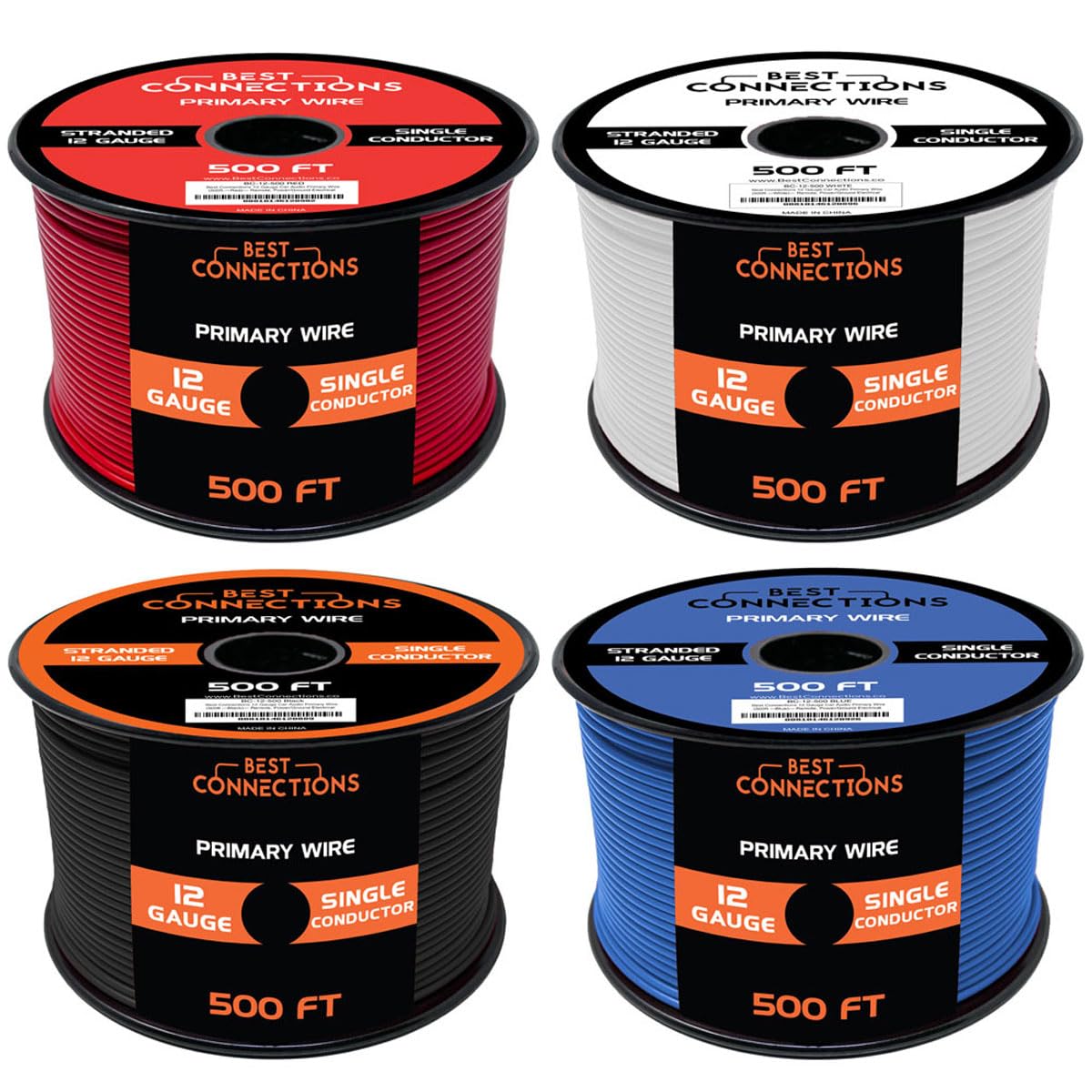 Amazon.com: BEST CONNECTIONS 12 Gauge Automotive Primary Wire (500ft ...