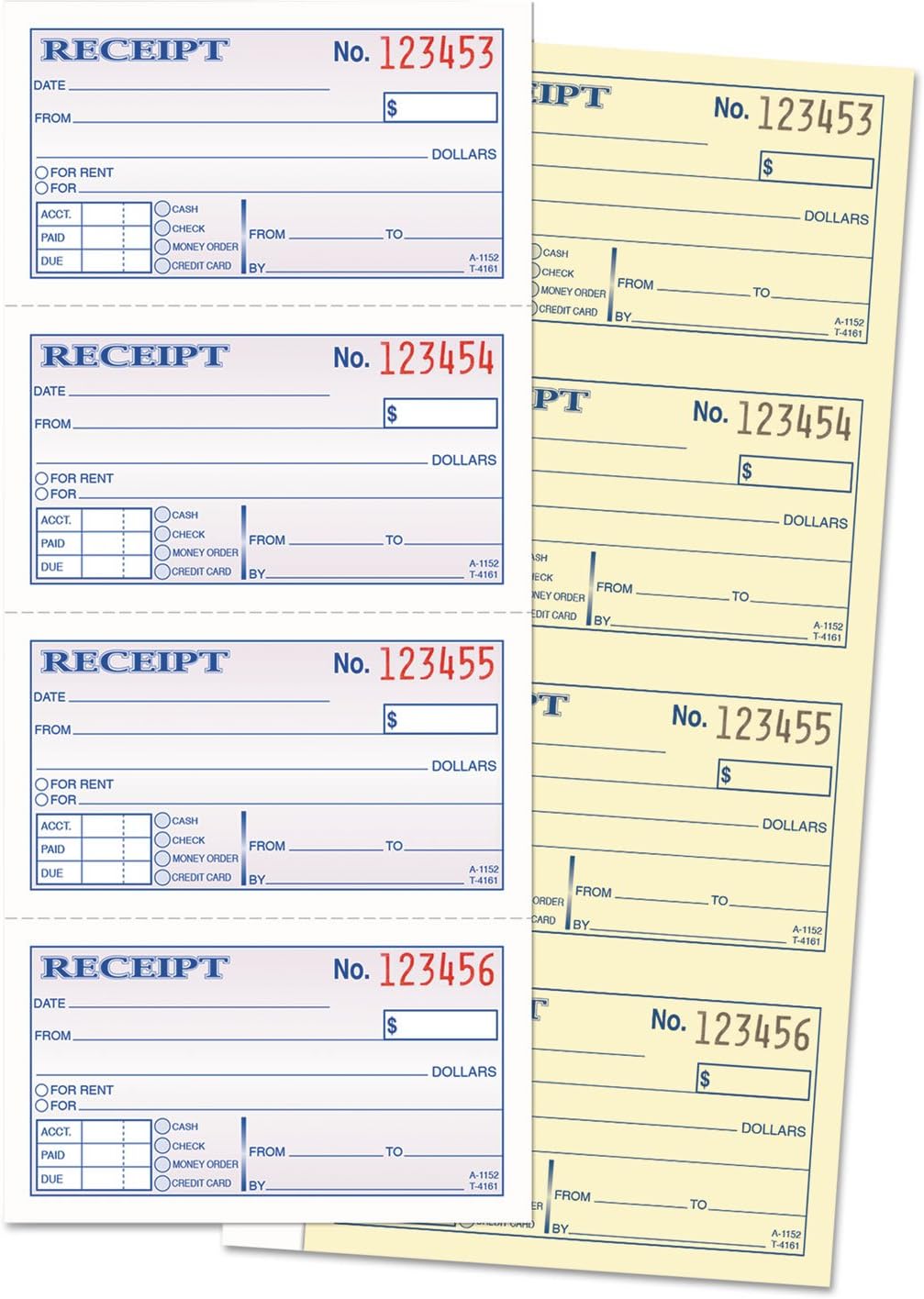 Adams SC1152 – Libro de recibos de dineroalquiler, 2 partes, 11 x 5-14 ...