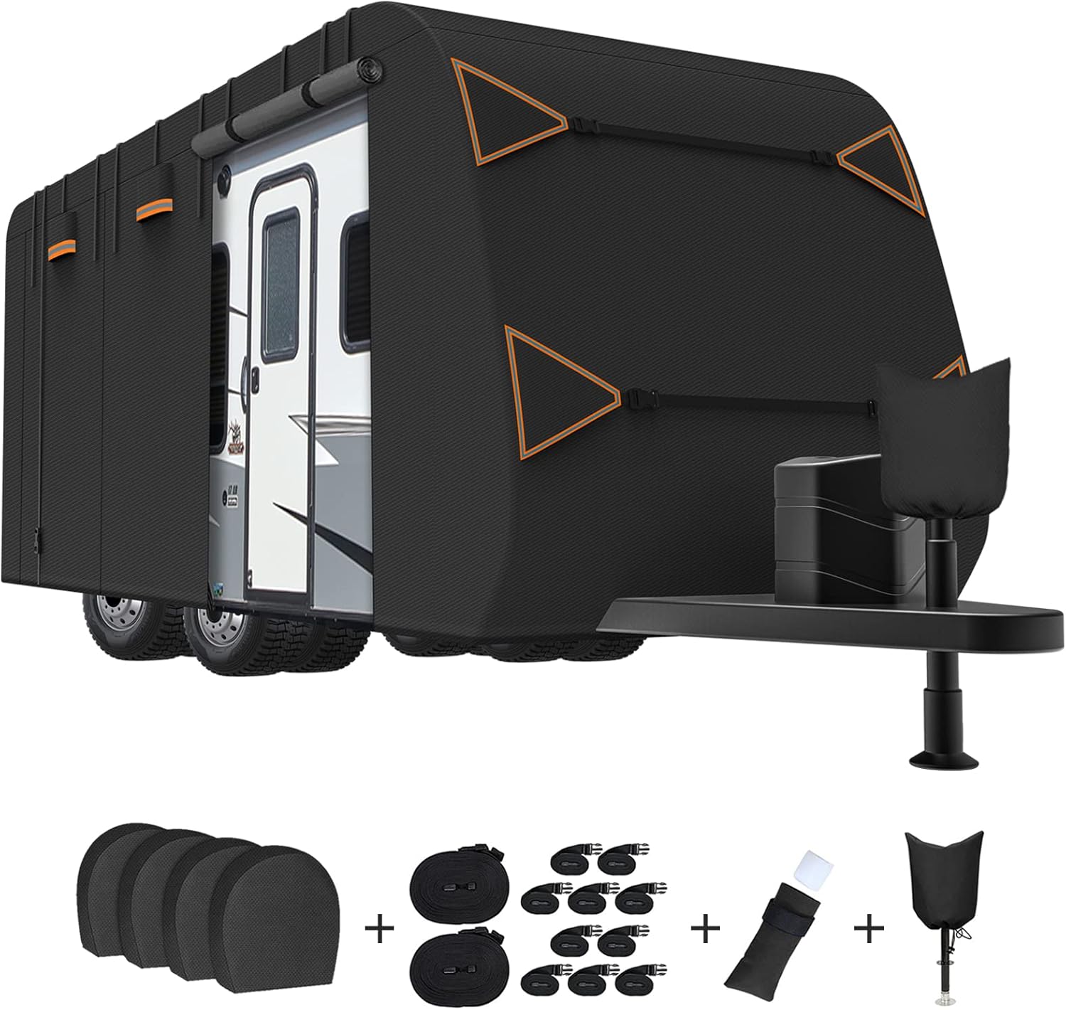 Amazon.com: AUTOLION RV Travel Trailer Cover 300D Oxford Heavy Dust ...