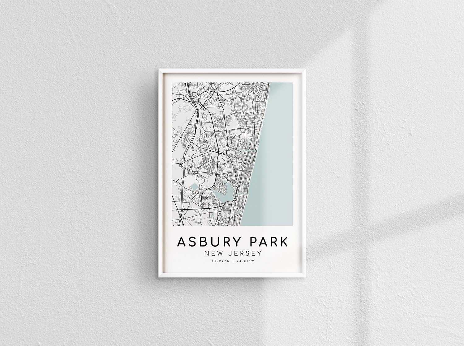 Amazon.com: MG Global Map Poster of Asbury Park City New Jersey | 11x17 ...