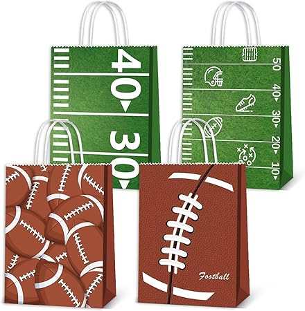 Amazon.com: 16pcs Football Goodie Bags for Boys - Handle Football Paper ...