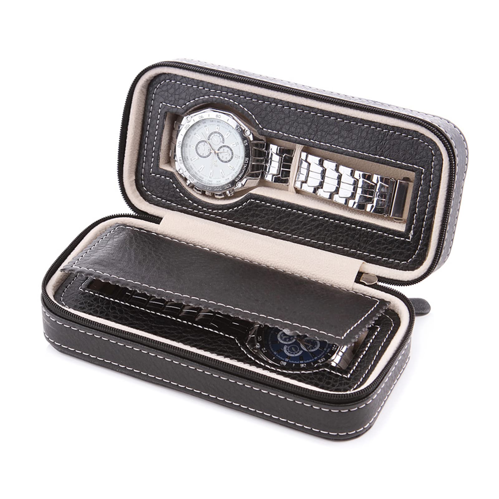 Amazon.com: ANTEISI watch travel case,travel watch cases for men, PU ...