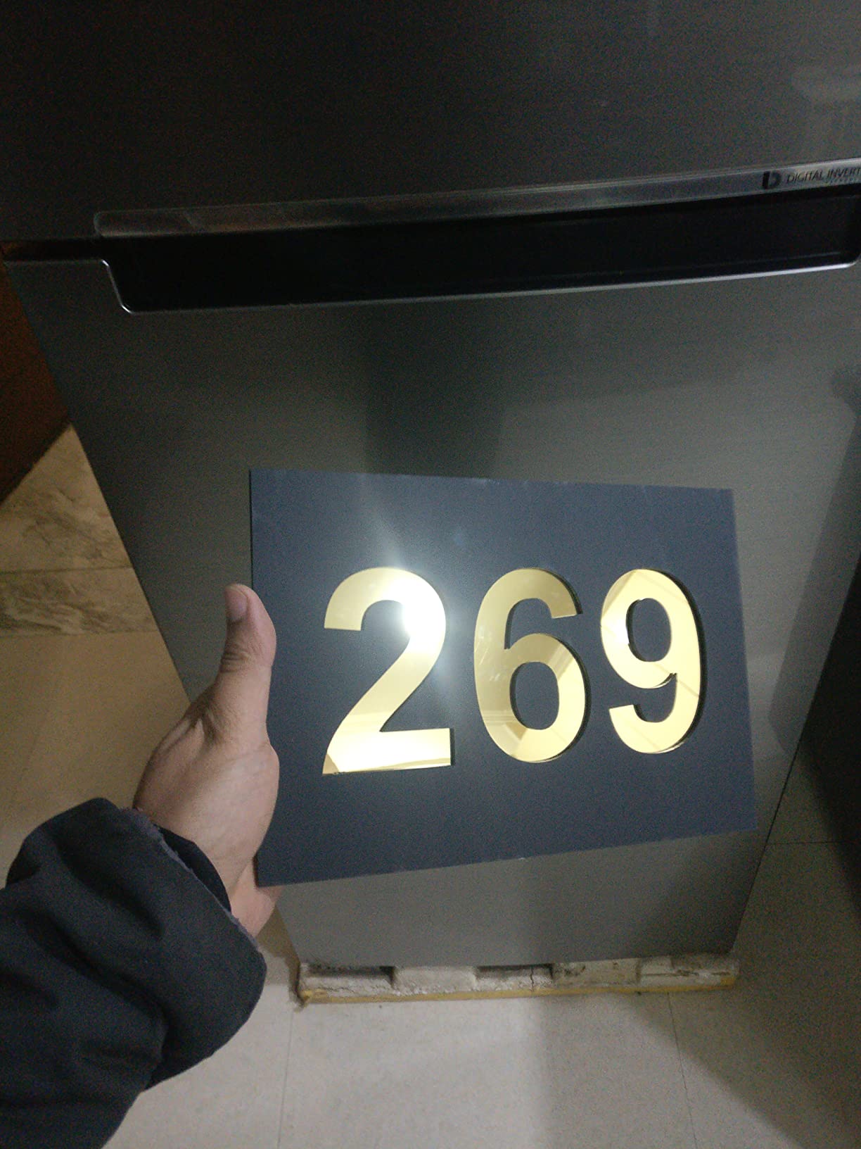 SIGNOOGLE Customized Acrylic House Room Number Sign Board Rectangle ...