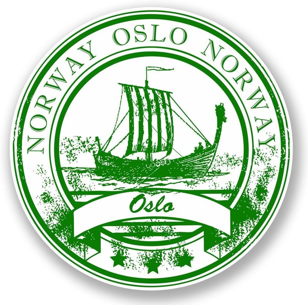 Amazon.com: 2 x 10cm/100mm Oslo Norway Window Cling Sticker Car Van ...